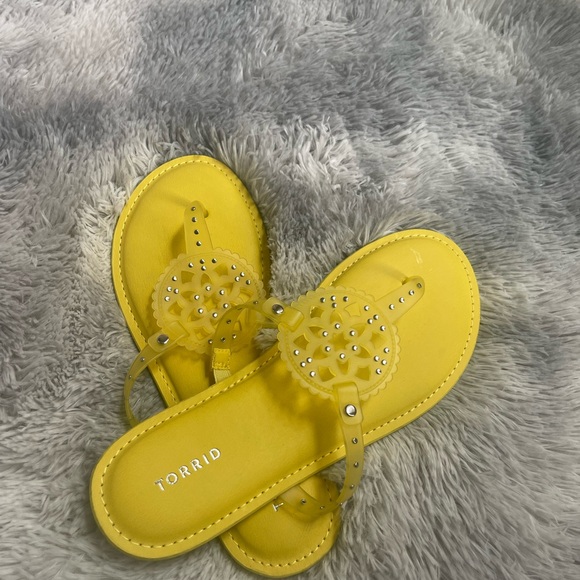 torrid | Shoes | Torrid Bright Yellow Sandals With Stud Accents | Poshmark